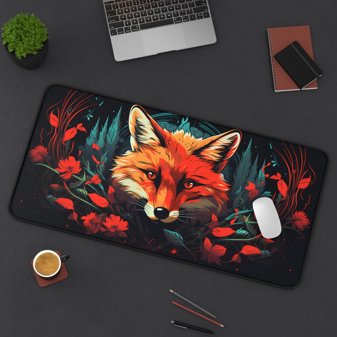 Fox With Leaves Custom Large Extended Gaming Mouse Pad - Etsy