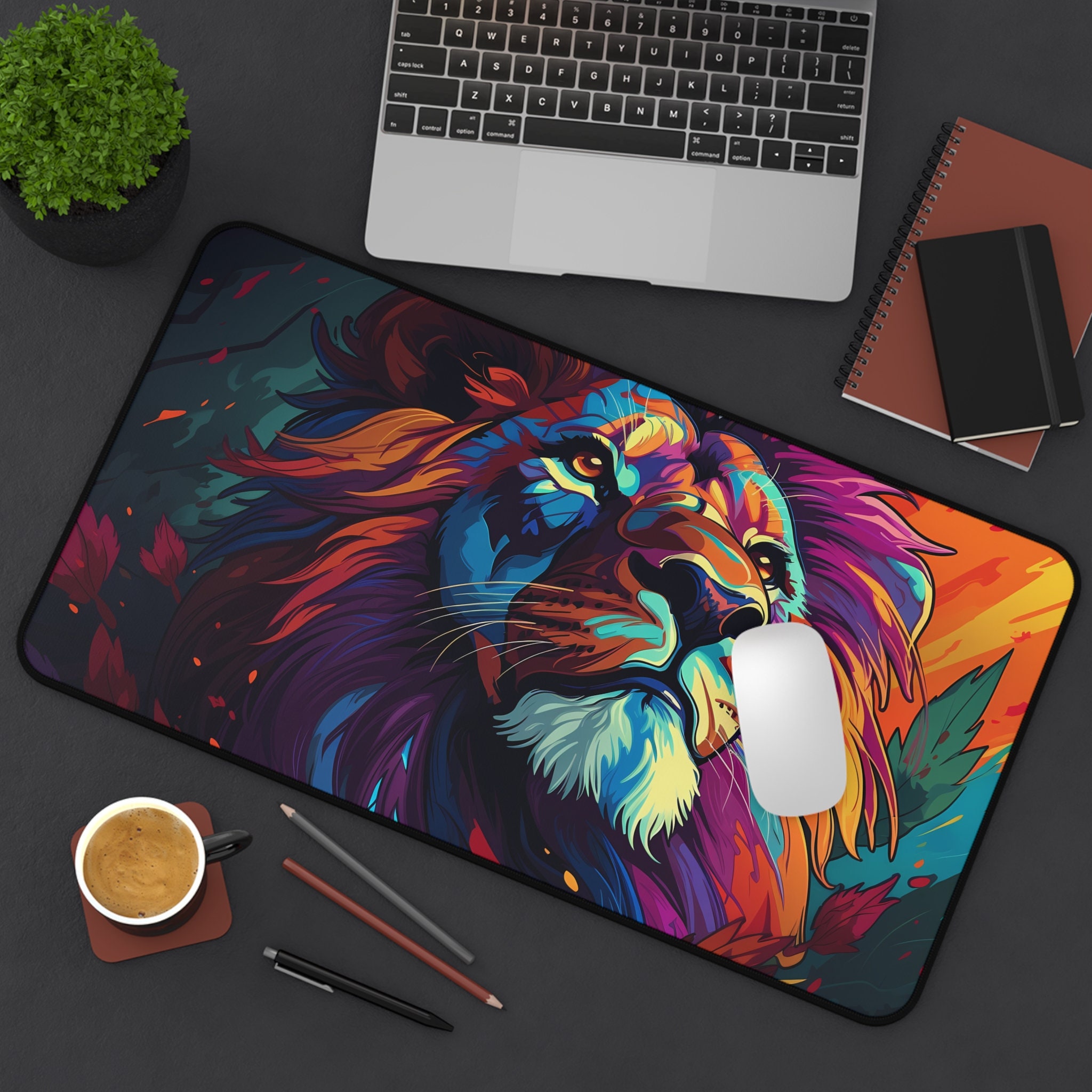 Colorful Lion Head Print Custom Large Extended Gaming Mouse - Etsy
