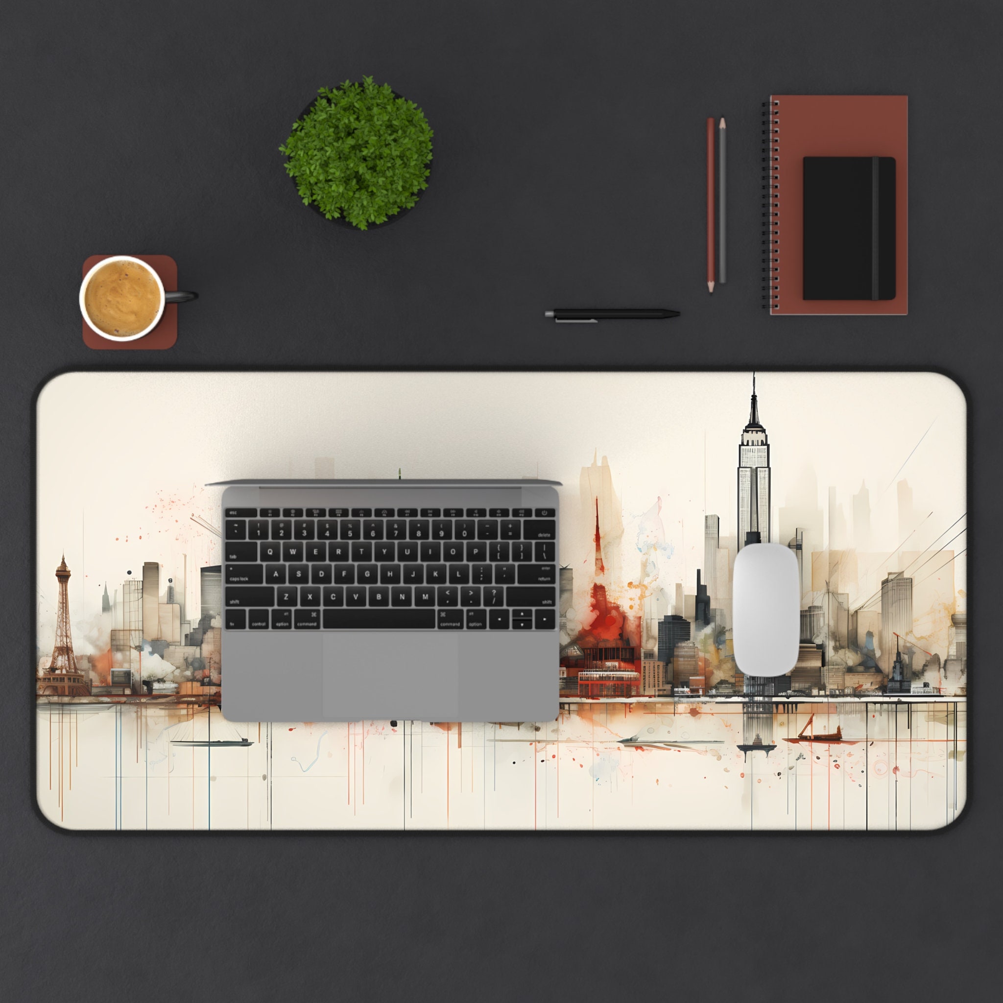 New York Cityscape Print, Custom Large Desk Pad, Extended Gaming Mouse ...