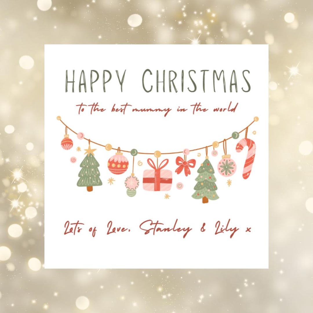 Christmas Card Mummy, Christmas Card for Mum, Personalised Christmas ...