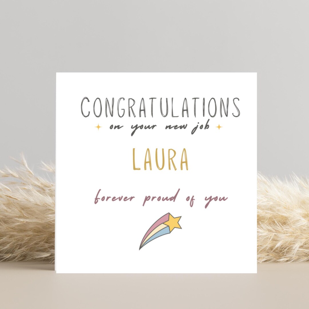 New Job Card, Shooting Star New Job Card, Personalised New Job Card ...