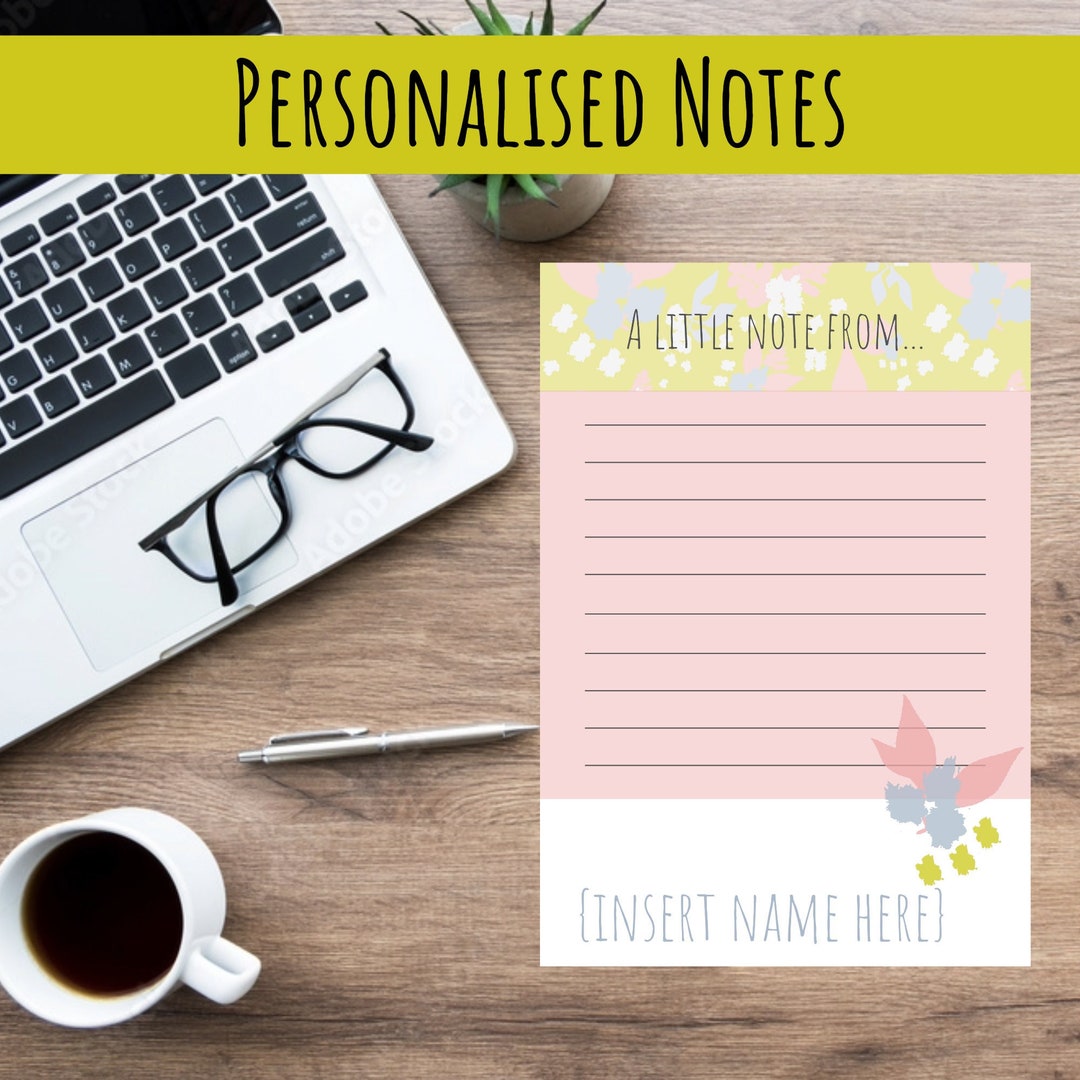 Personalised Notes Digital Notes With Name Pdf Download Notes Template ...