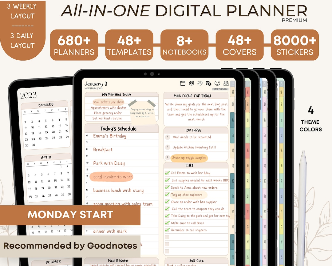 2024 2025 Digital Planner for iPad / Android Tablet, Goodnotes ...