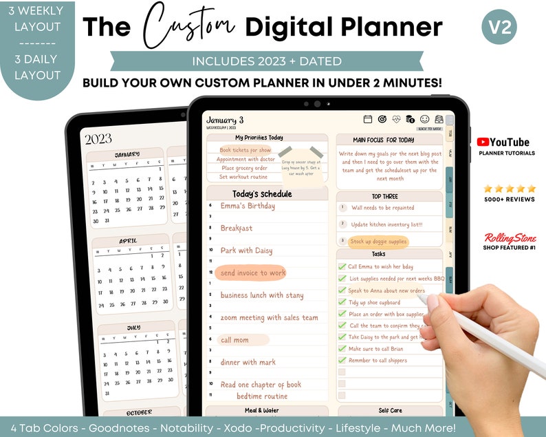 Digital Planner 2024, Self Care Planner, Monthly, Weekly, Daily ...