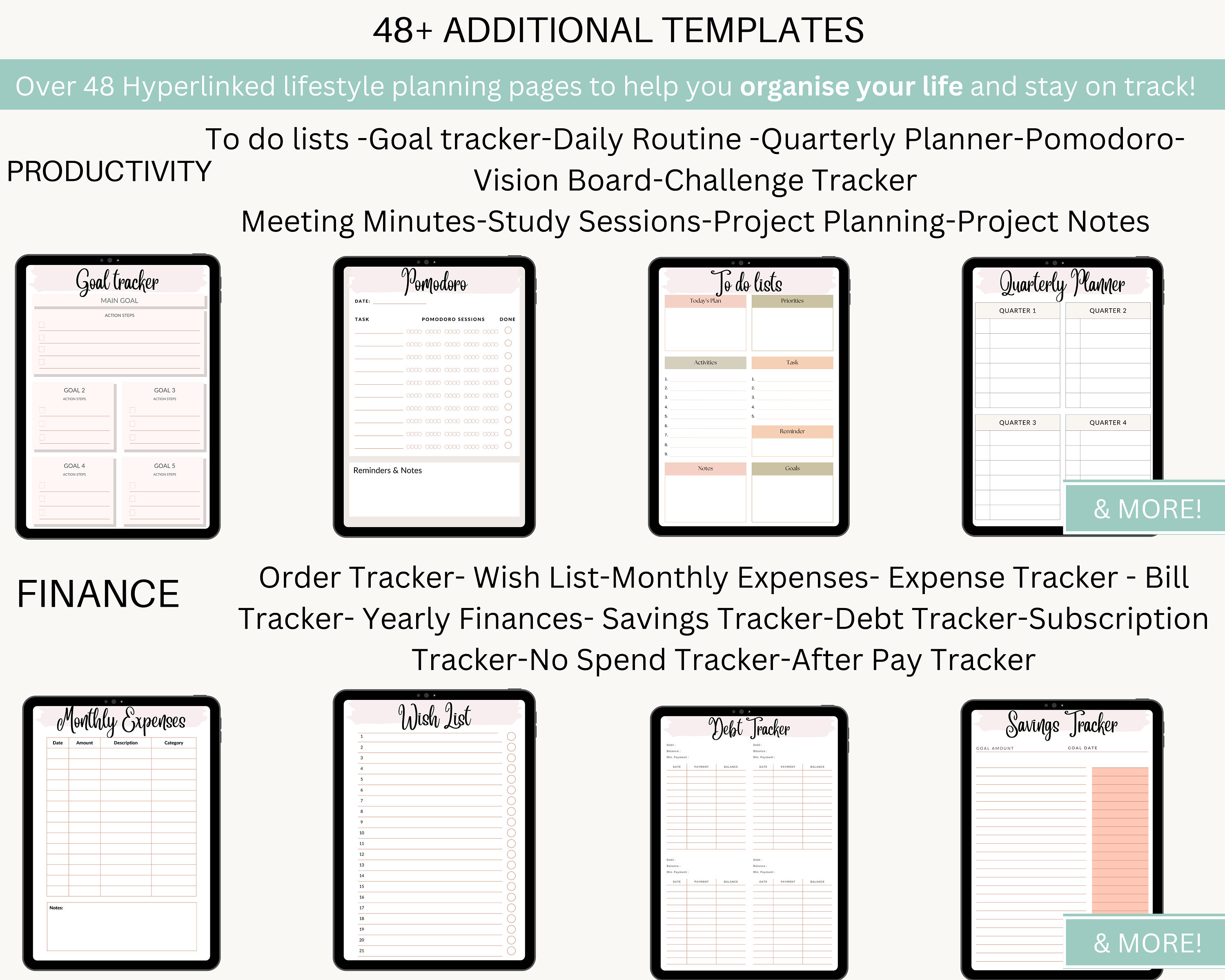 2024 2025 Remarkable 2 Ultimate Planner Hyperlinked Digital Planner ...