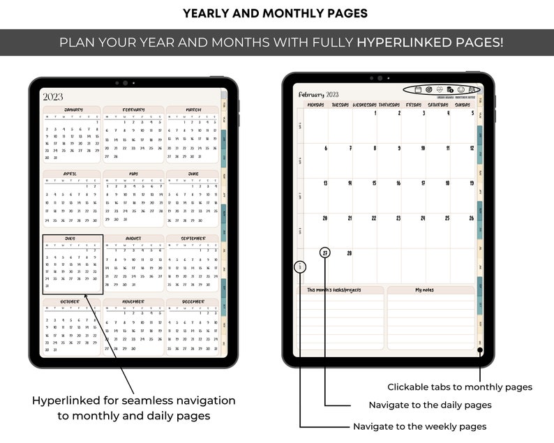 2024-2025 BOOX Note Air - Ultimate Planner, Hyperlinked Digital Planner ...