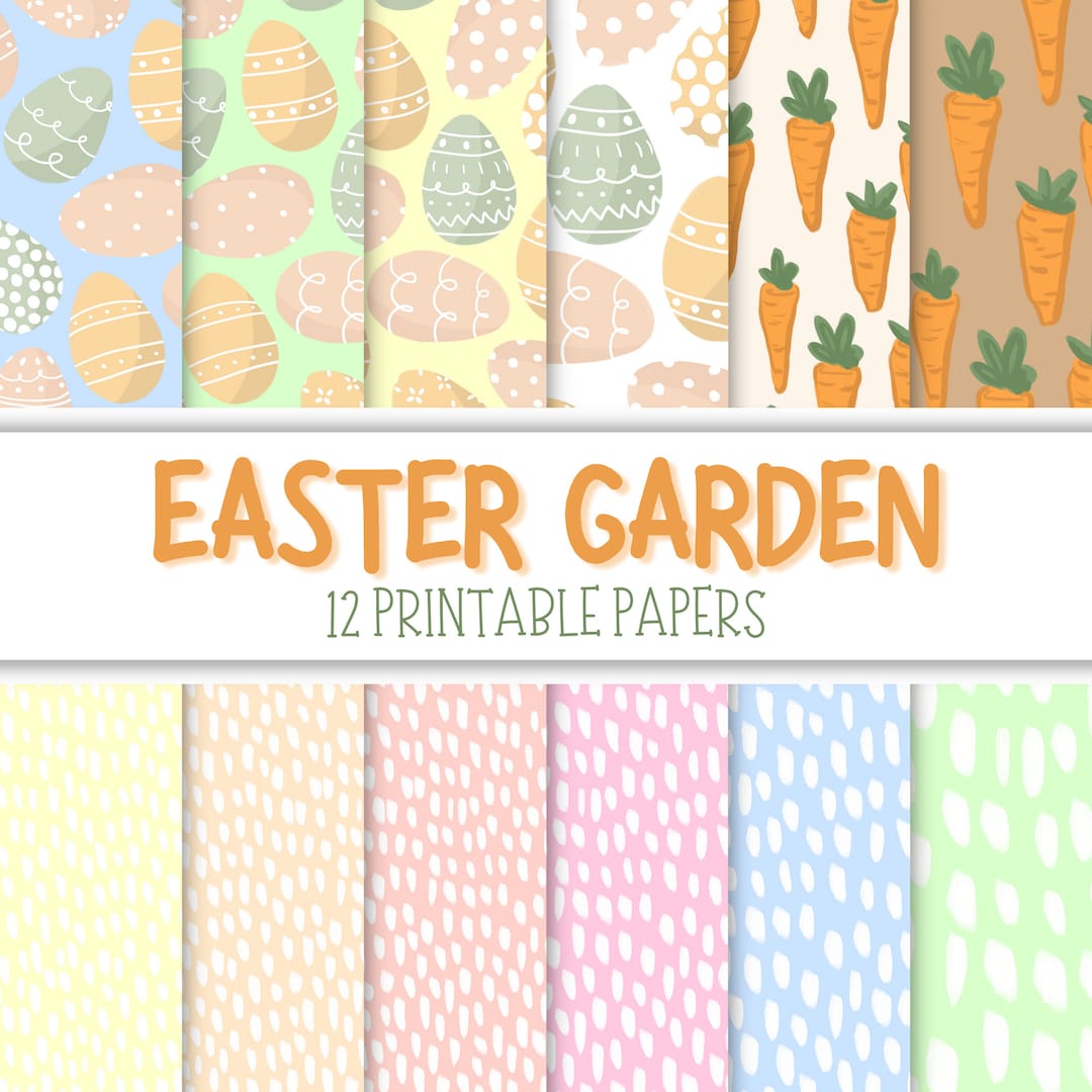 Printable Easter Paper Digital Download Easter Carrot Pastel Scrapbook ...