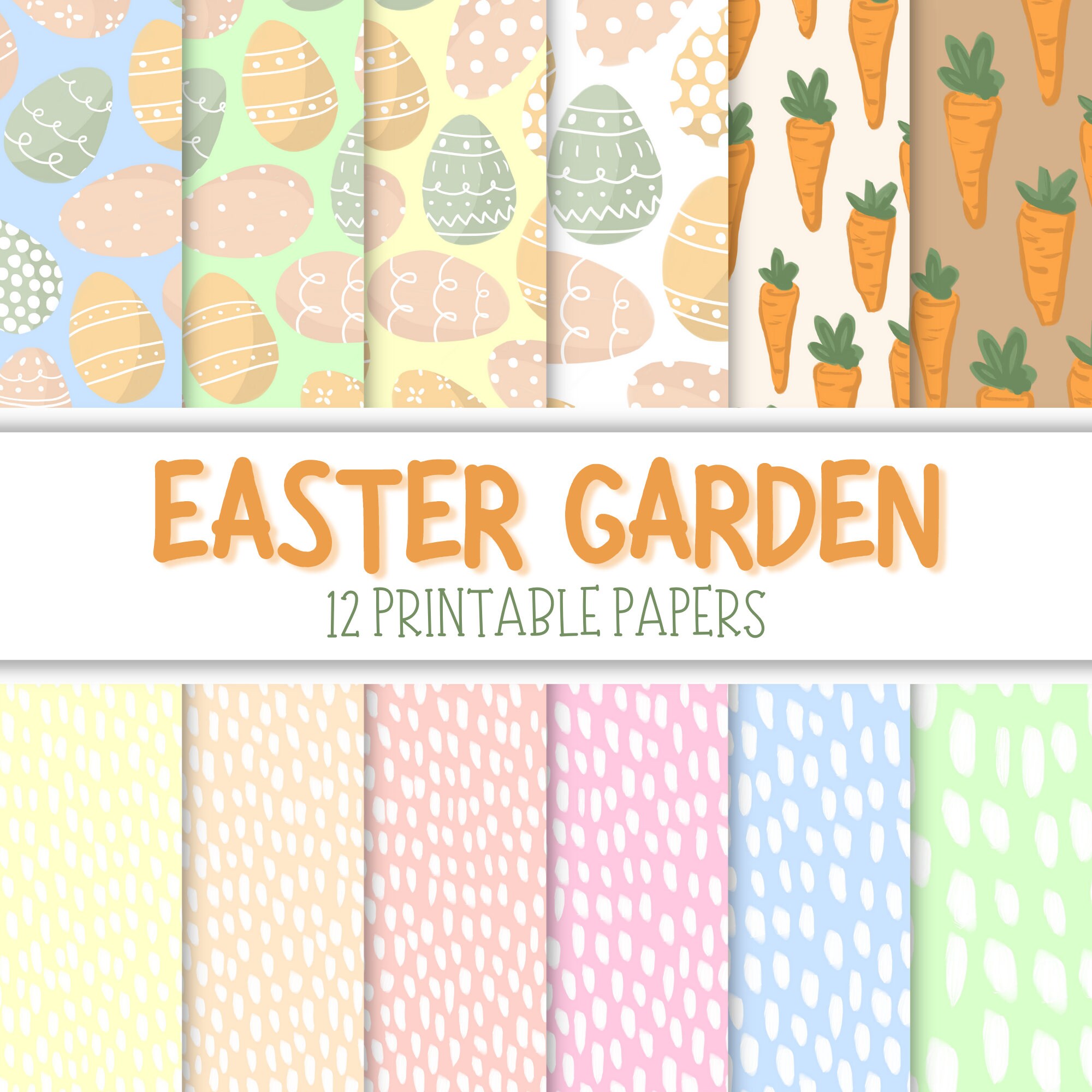 Digital Easter Paper, Printable Spring Paper, Pastel Scrapbook Pages ...