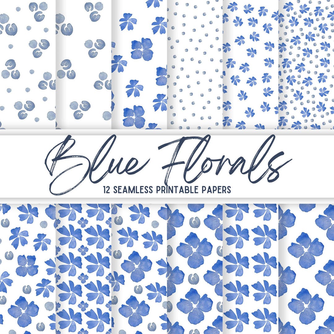 Watercolor Floral Digital Paper, Seamless Printable Flower Pattern ...
