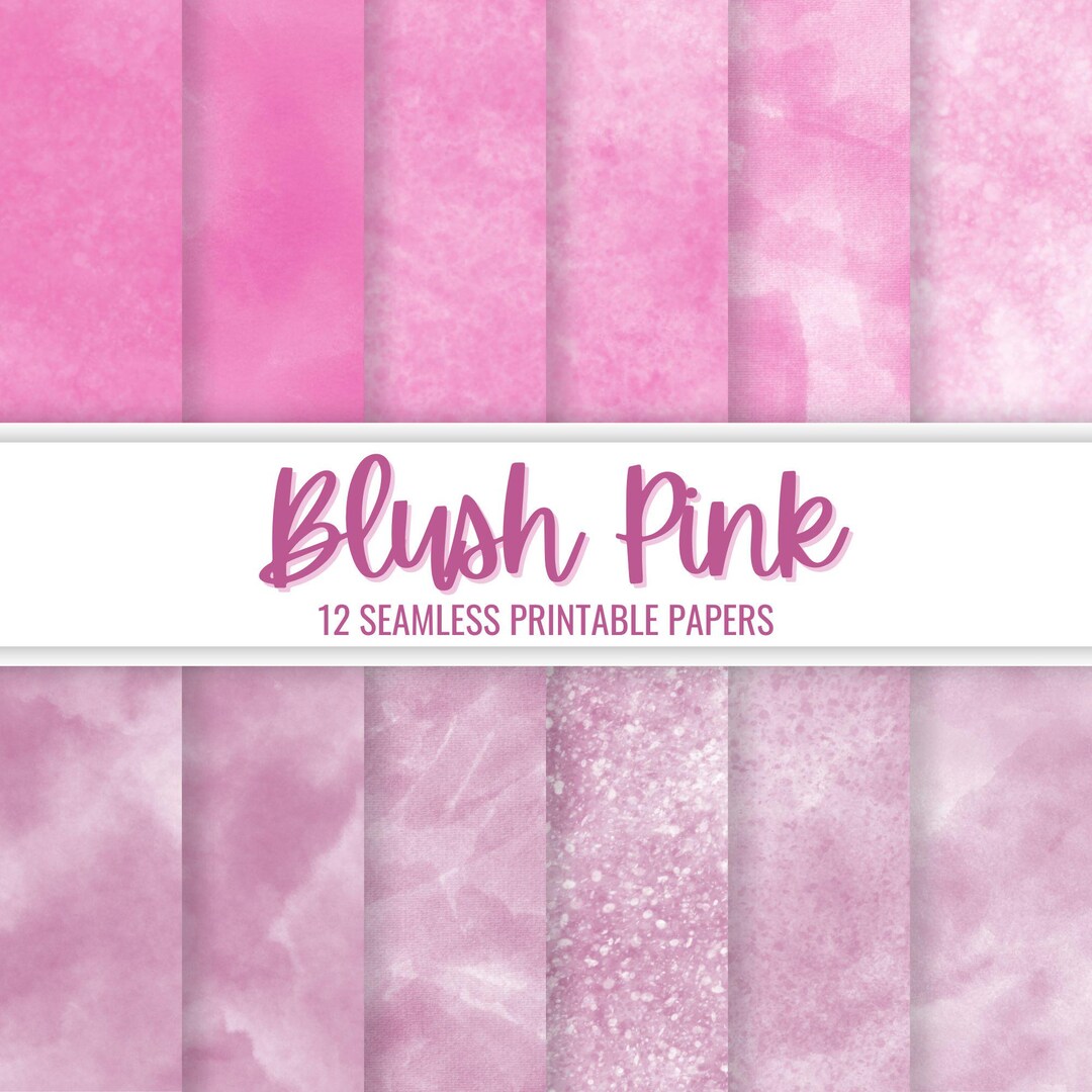 Watercolor Texture Paper, Pink Blush Design, Plain Pink Digital Paper ...