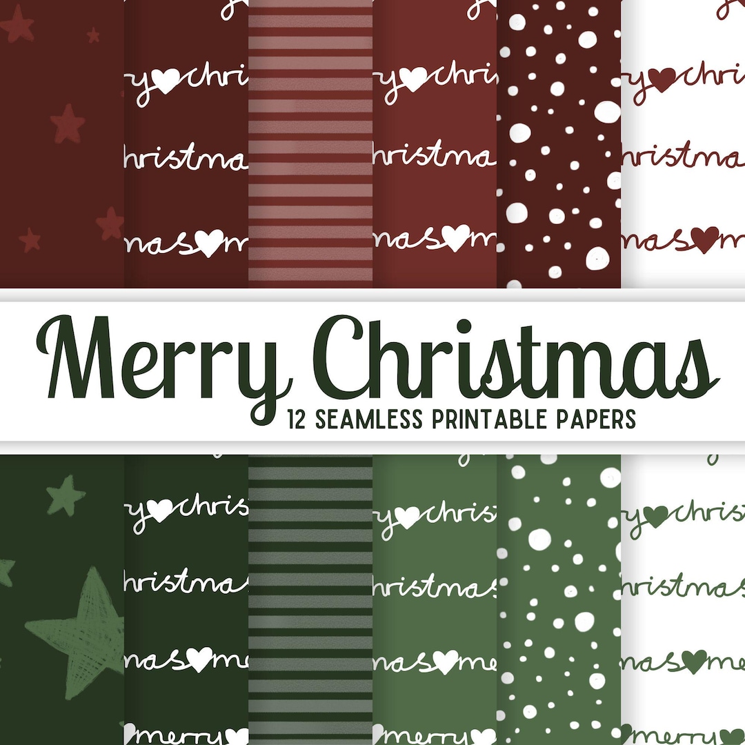 Christmas Digital Paper, Printable Seamless Christmas Scrapbooking ...