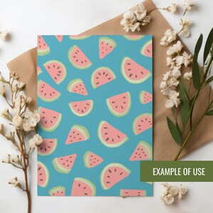 Summer Papers With Watermelons, Seamless Backgrounds With Fruit, Bright ...