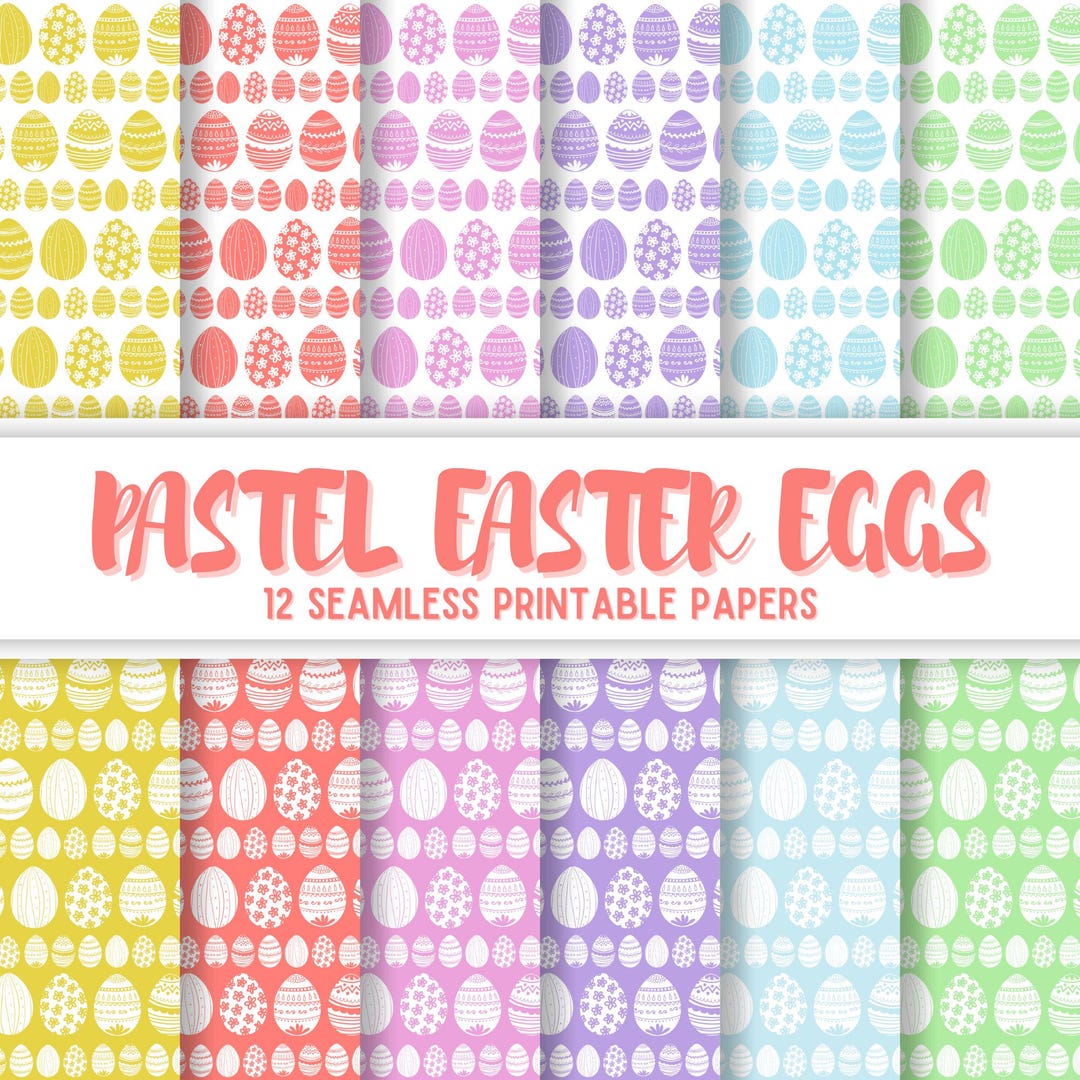 Pastel Easter Digital Papers, Seamless Easter Themed Digital Paper Pack ...