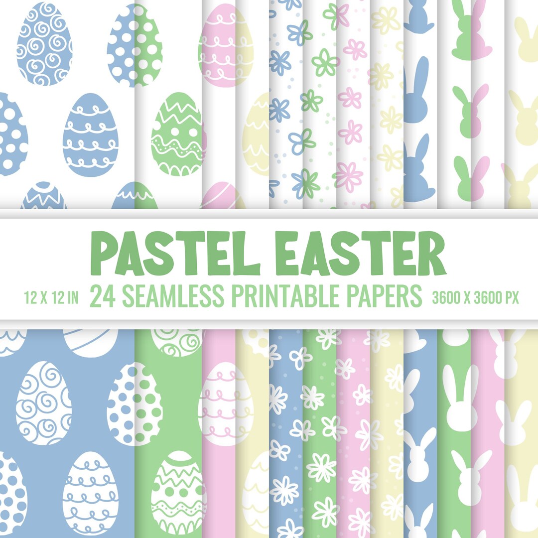 Minimalistic Easter Paper, Seamless Printable Easter Bundle, Digital ...