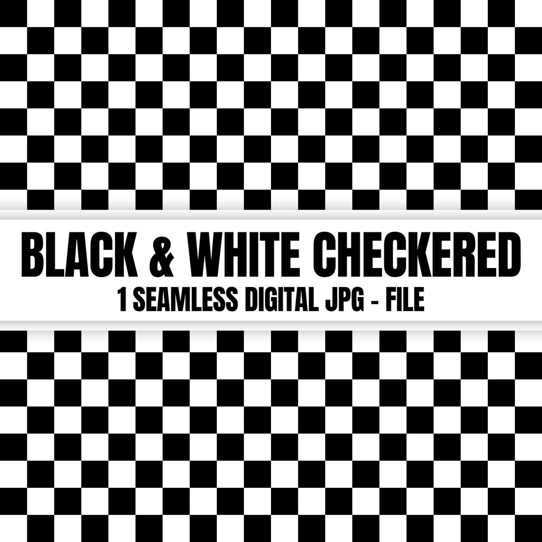 Black and White Seamless Checkered Pattern, Black and White Checkered ...