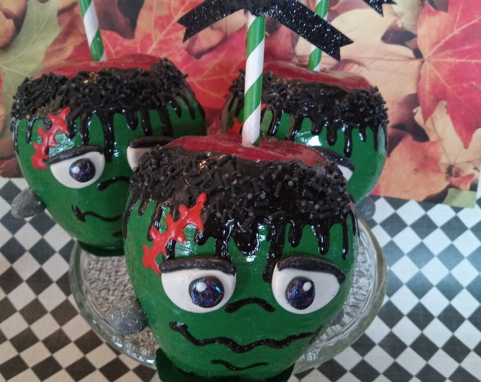 Candy Apple, Frankenstein Candy Apple, Halloween Candy Apple, Fake ...
