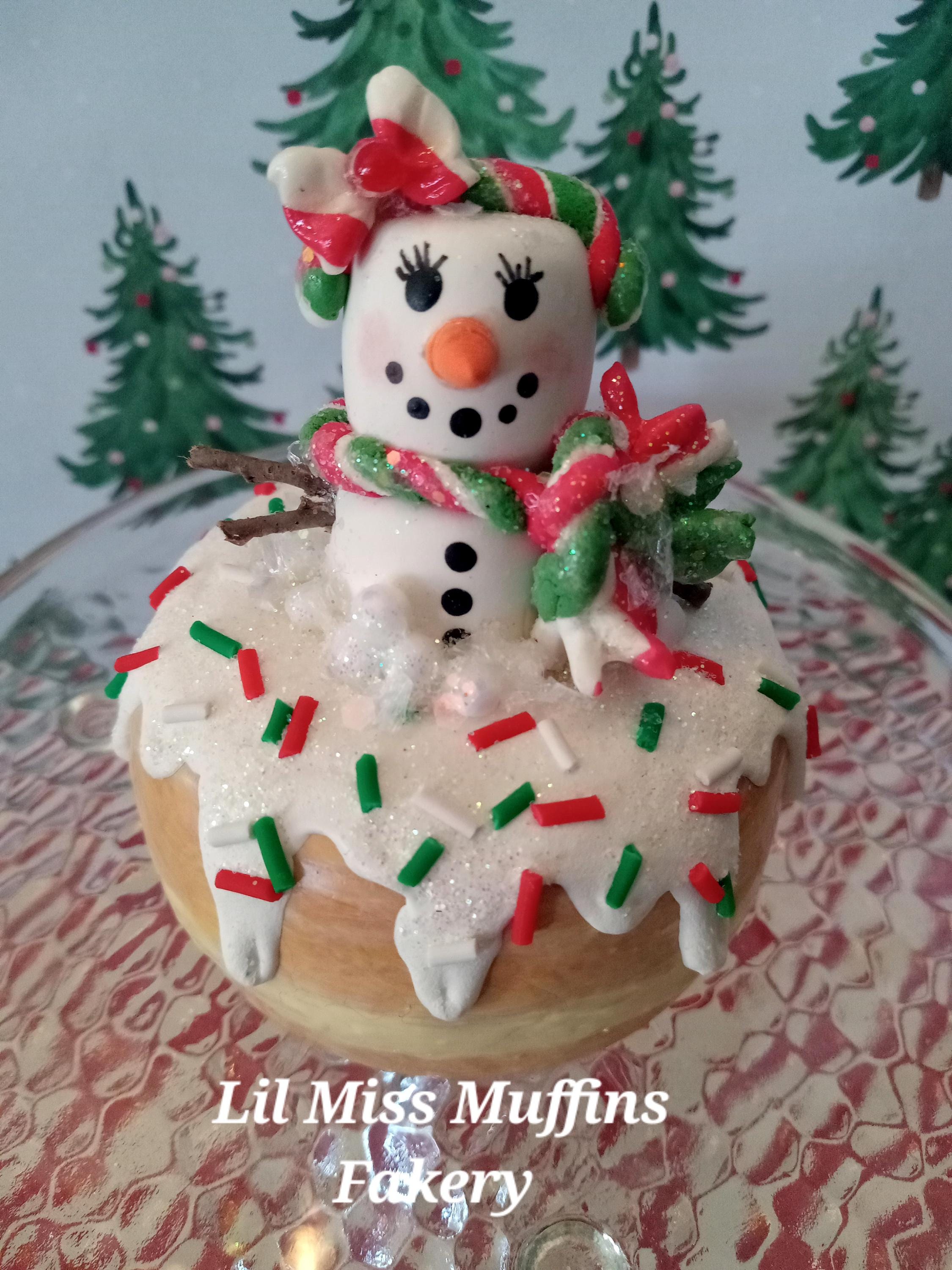 Faux Sledding Marshmallow Snowmen in Christmas Donut: Holiday Decor - Etsy