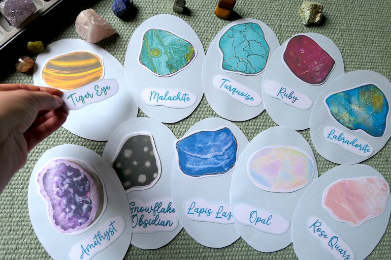 Rocks and Minerals Activities for Kids, Crystal Montessori Flashcards ...