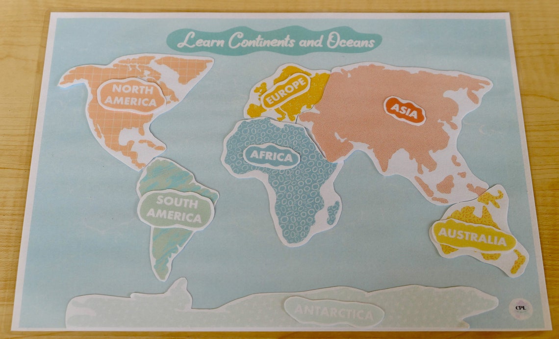 7 Continents & Oceans, Continents of the World, Montessori Materials ...