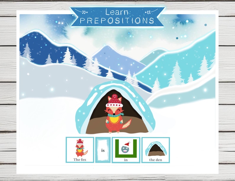 English Prepositions, Learn Preposition Activities, Christmas Theme ...