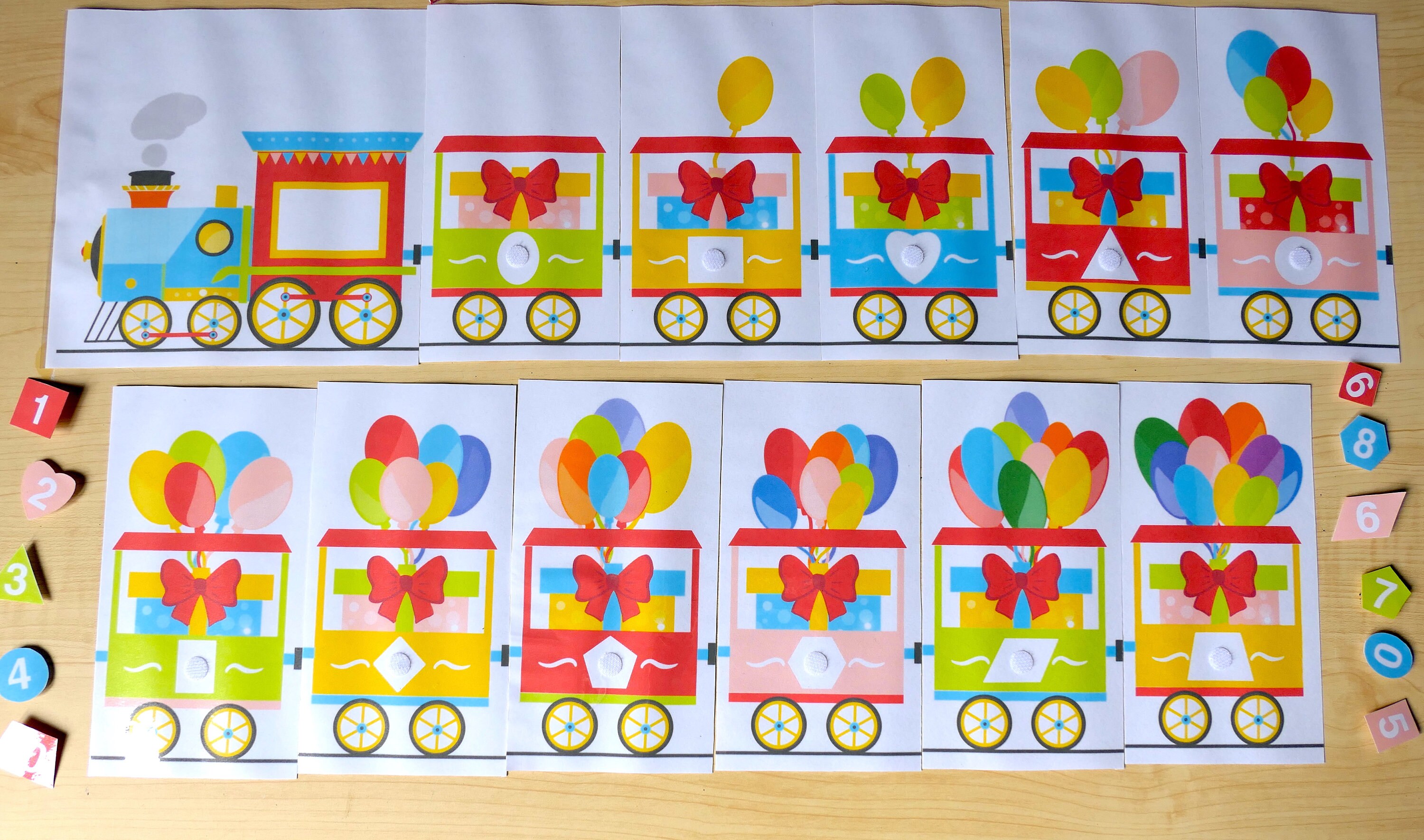 Train Numbers 0-10 Printable Counting Activity, Train Color Matching ...