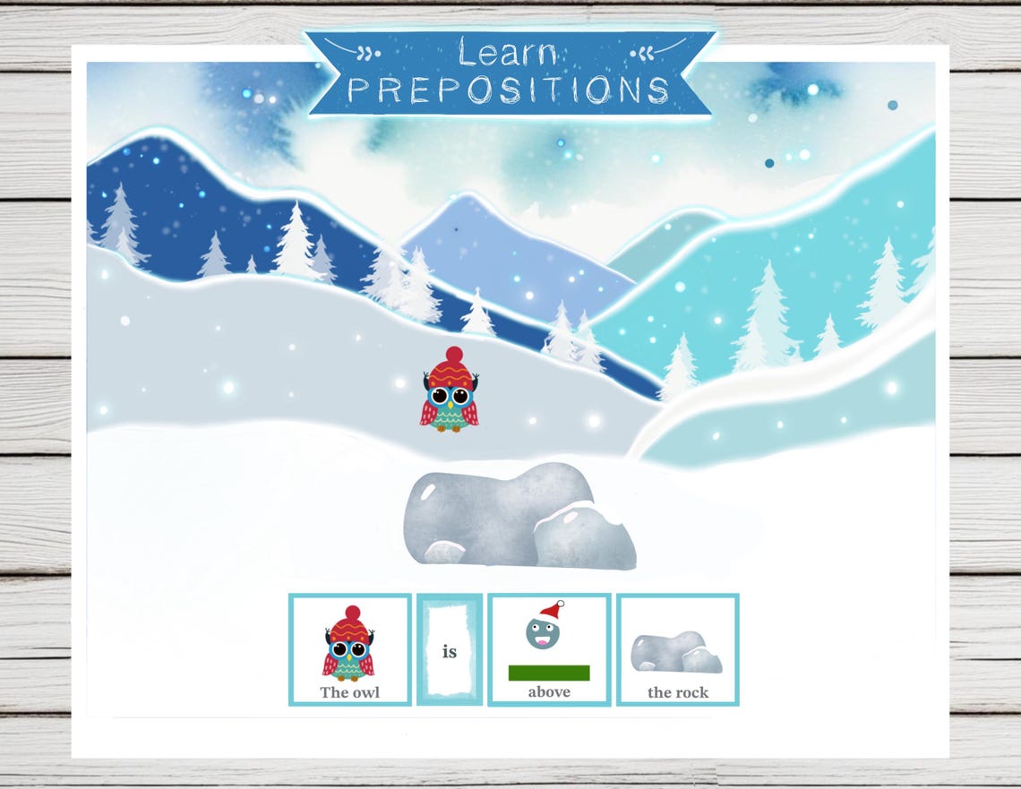 English Prepositions, Learn Preposition Activities, Christmas Theme ...