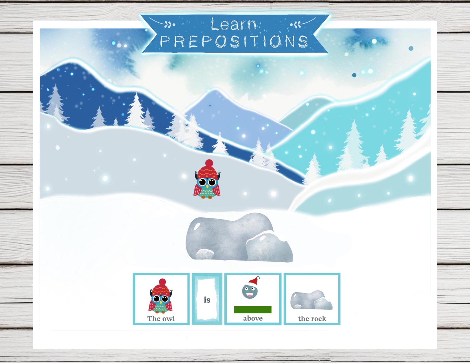 English Prepositions, Learn Preposition Activities, Christmas Theme ...
