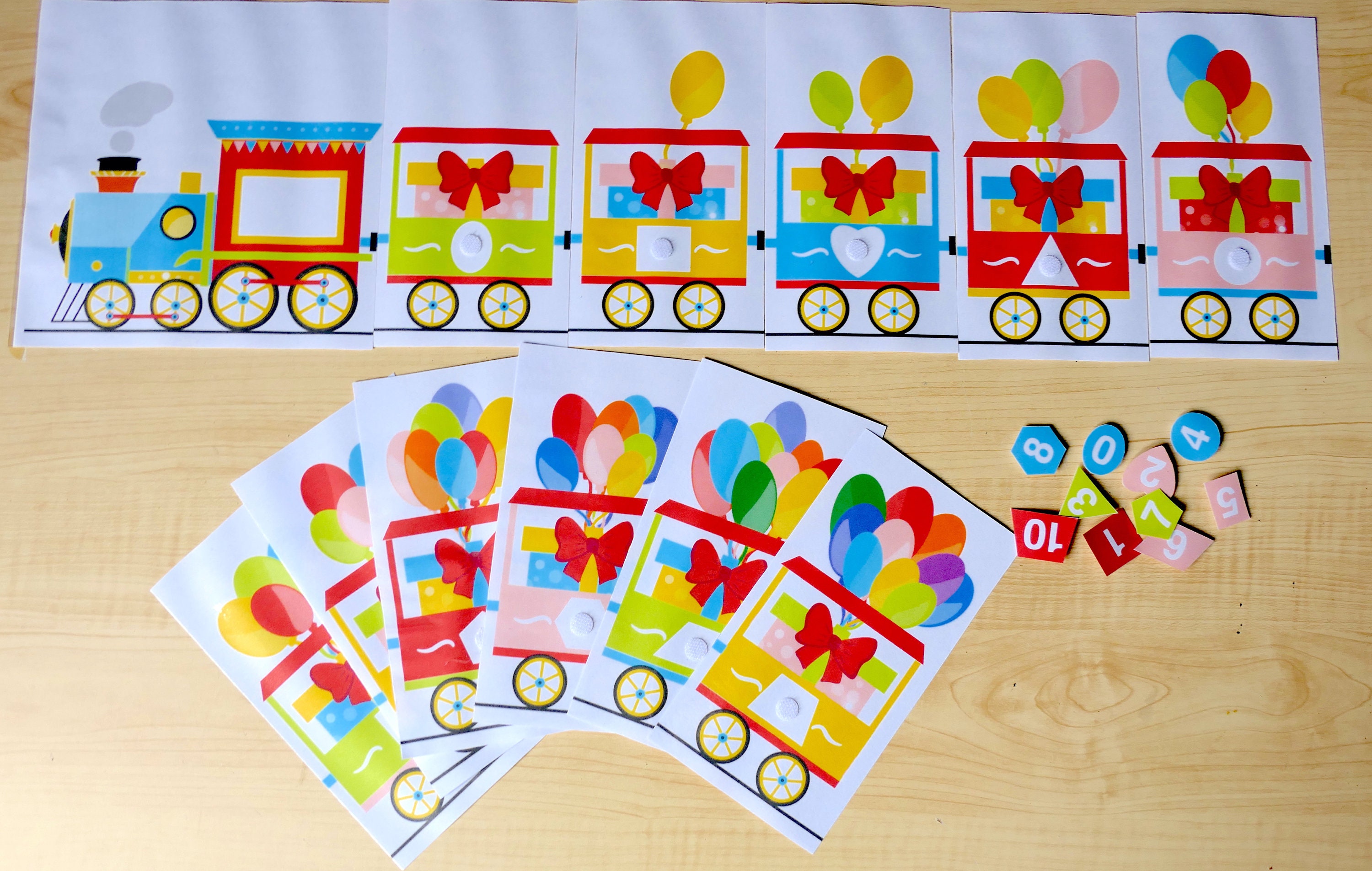 Train Numbers 0-10 Printable Counting Activity, Train Color Matching ...