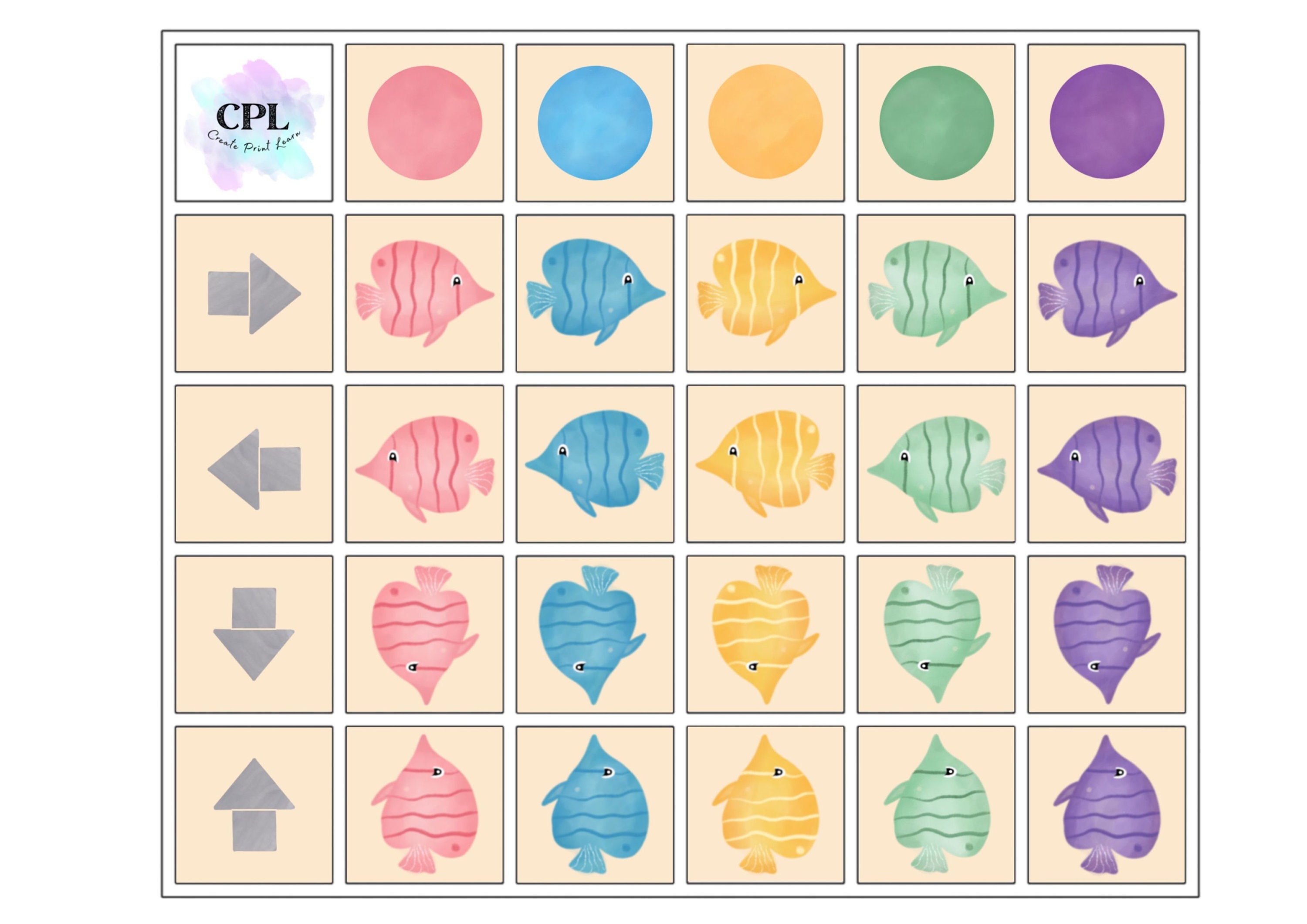 Montessori Direction Sorting Activity: Left, Right, Up, Down (PDF) - Etsy
