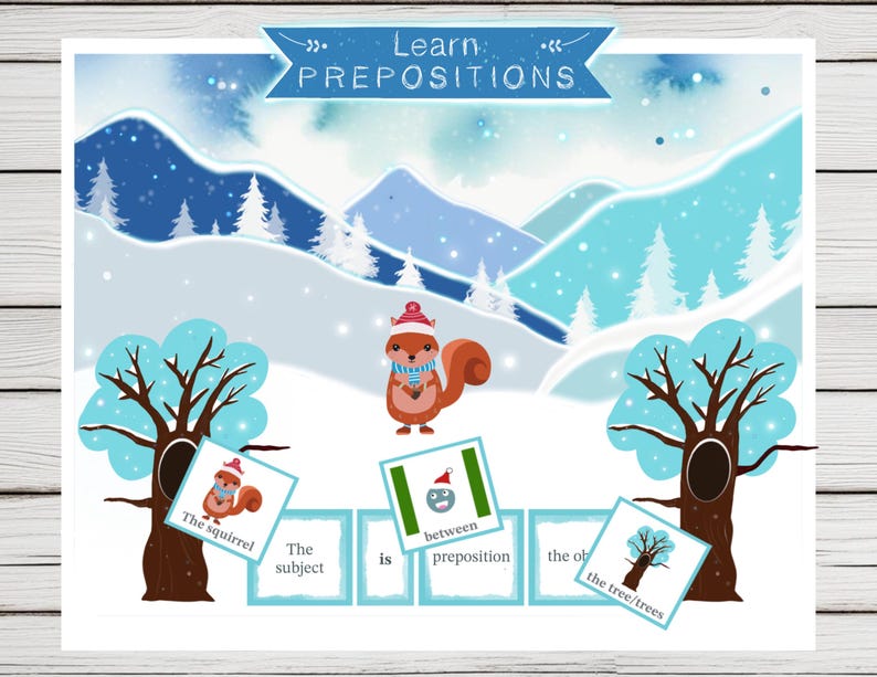 English Prepositions, Learn Preposition Activities, Christmas Theme ...