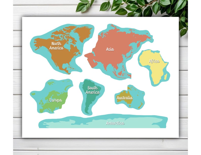 7 Continents & Oceans, Continents of the World for Kids, Montessori ...