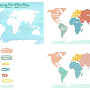 World Map Puzzle: Montessori Continents & Oceans (PDF) - Etsy