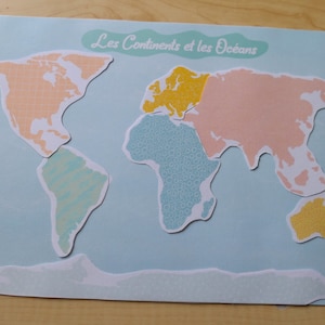World Map Puzzle: Montessori Continents & Oceans (PDF) - Etsy