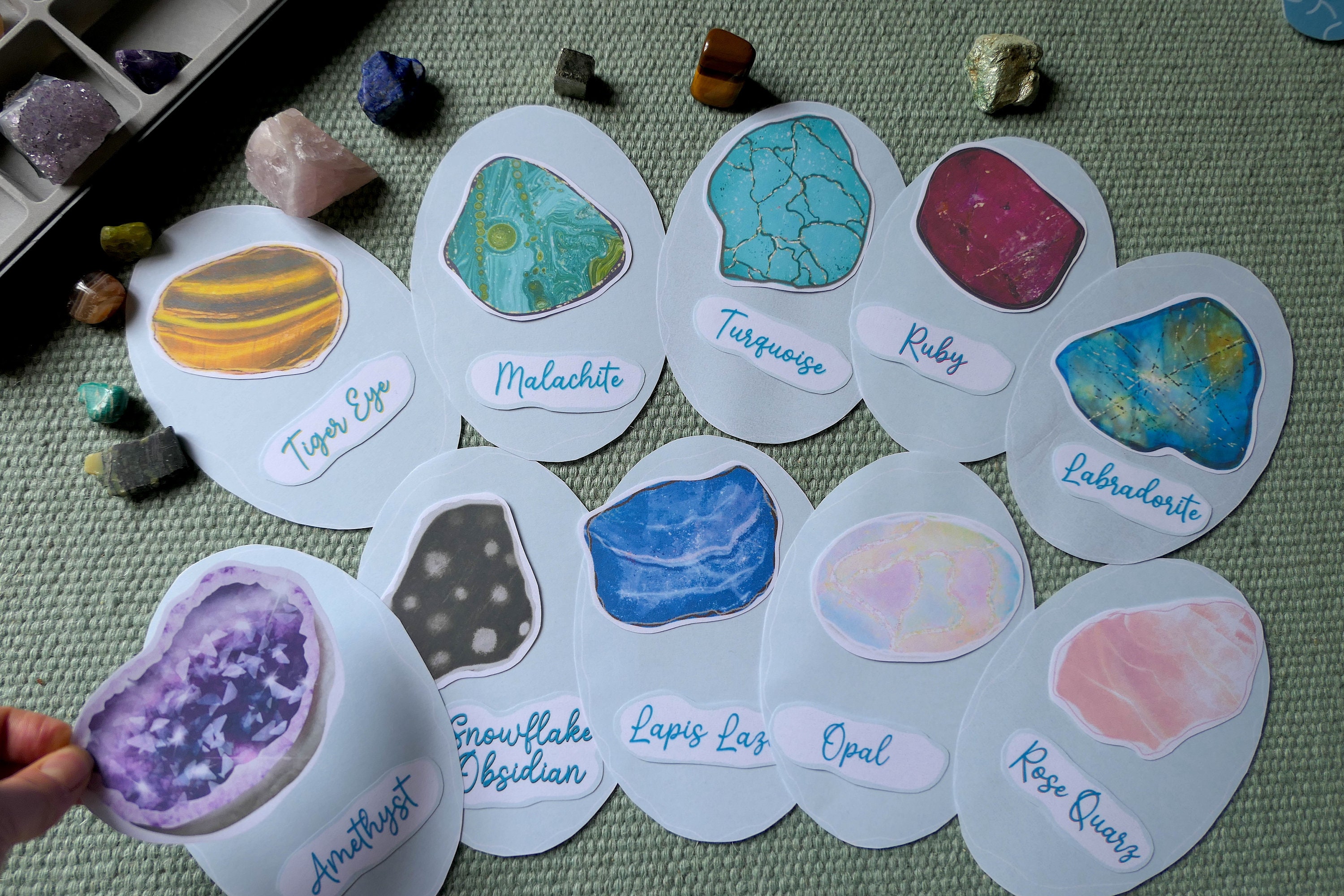 Rocks and Minerals Activities for Kids, Crystal Montessori Flashcards ...