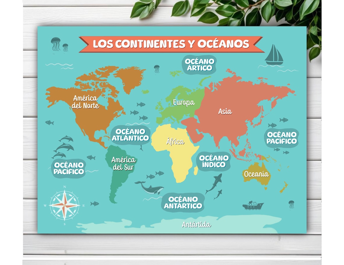 Los 7 Continentes Y Océanos, Los Continentes Del Mundo Para Niños ...