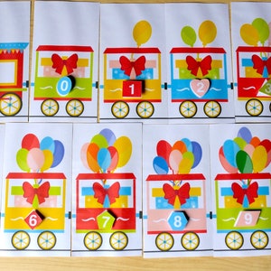 Train Numbers 0-10 Printable Counting Activity, Train Color Matching ...