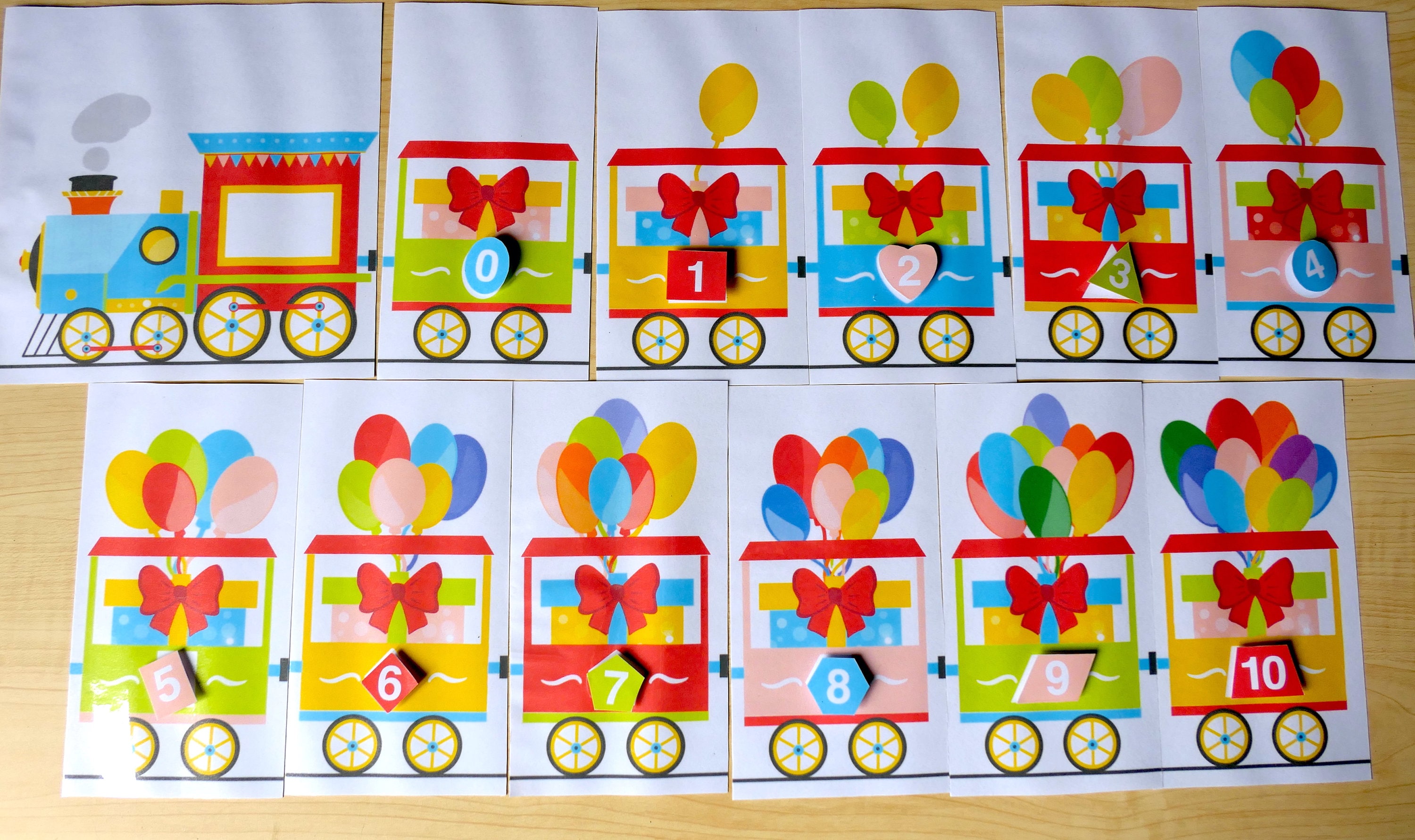 Train Numbers 0-10 Printable Counting Activity, Train Color Matching ...
