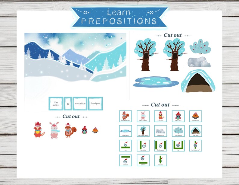 English Prepositions, Learn Preposition Activities, Christmas Theme ...