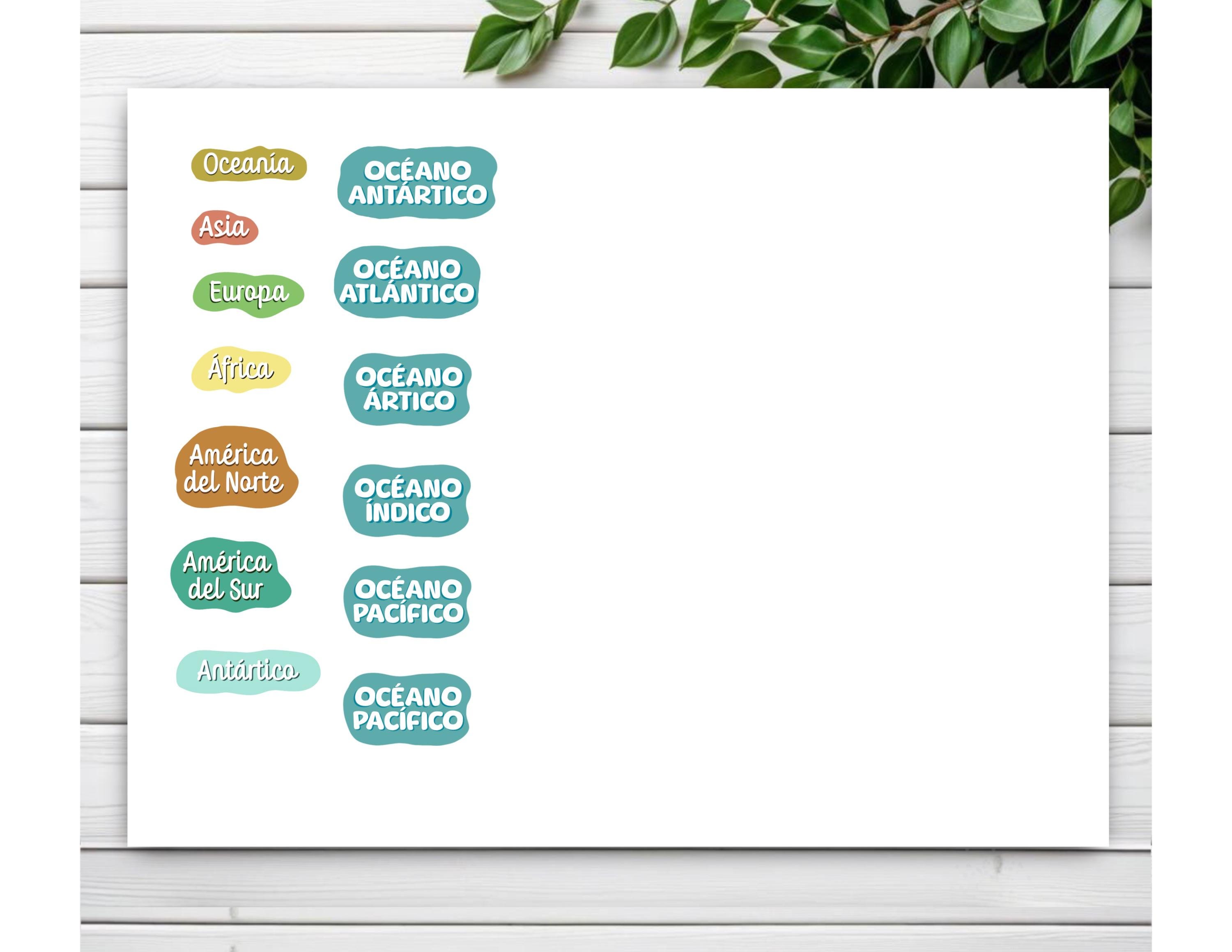 Los 7 Continentes Y Océanos, Los Continentes Del Mundo Para Niños ...