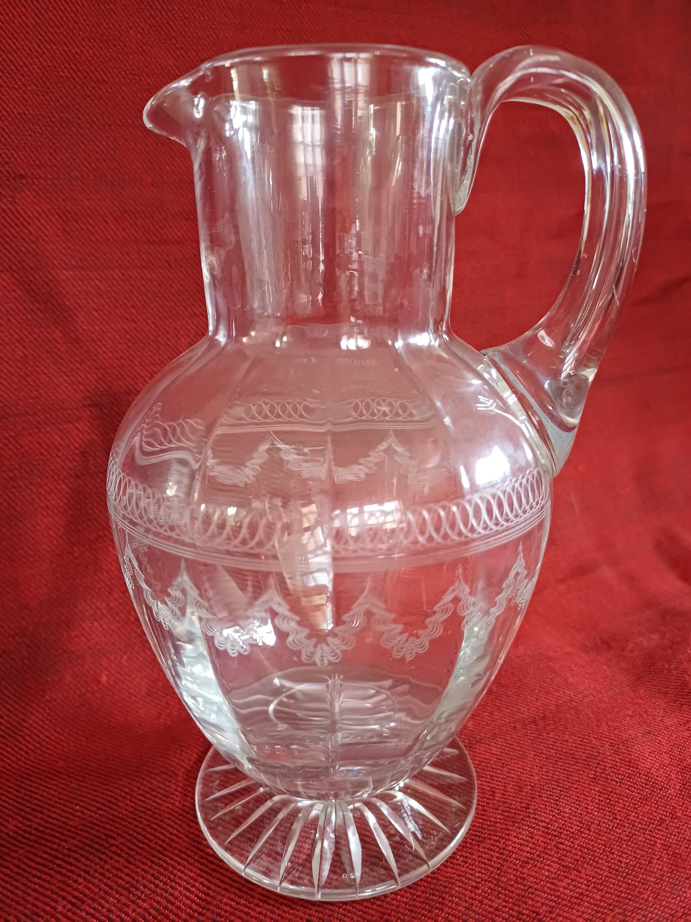 Victorian Engraved & Cut Glass Jug /pitcher - Etsy