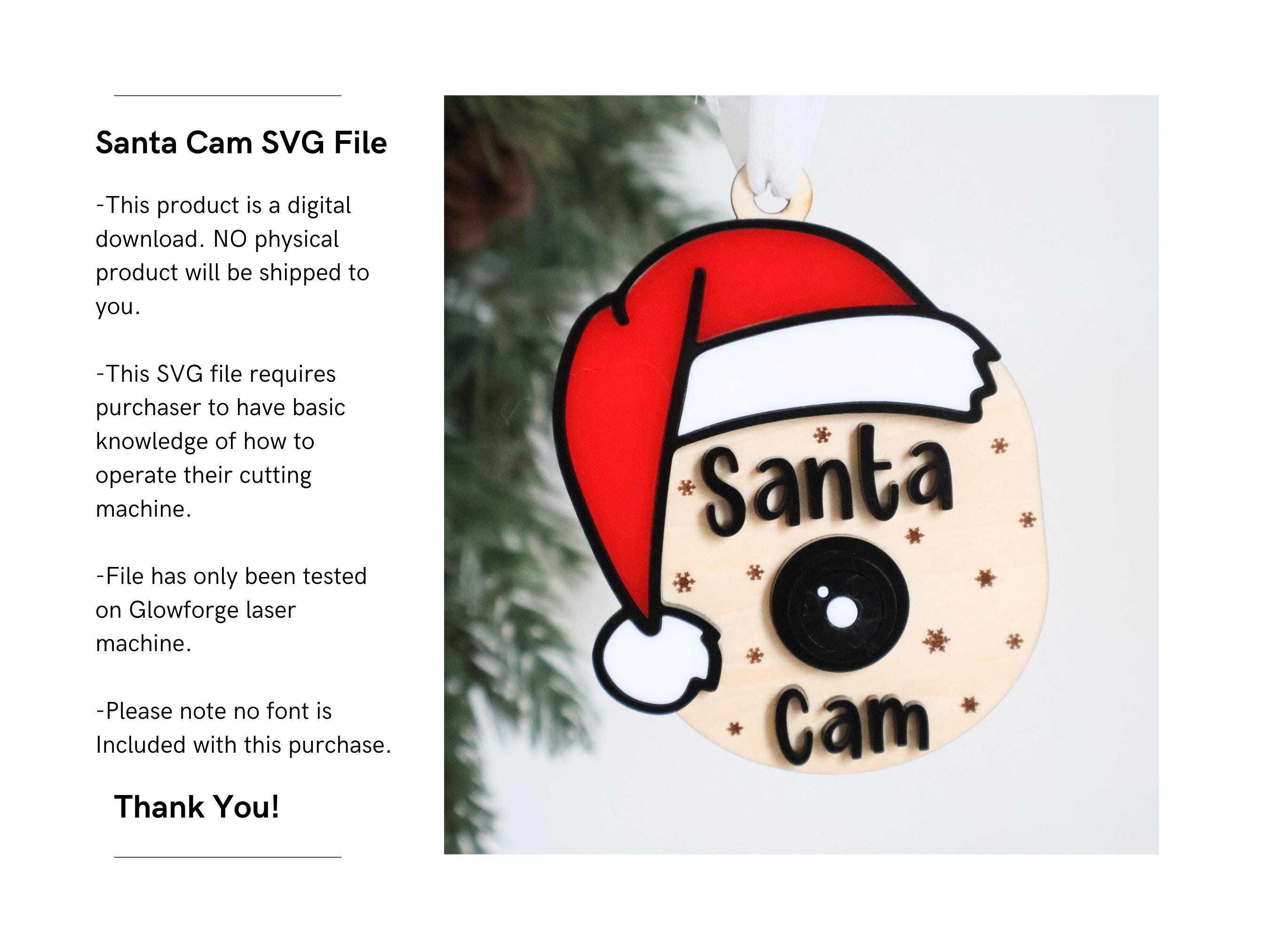 Santa Cam SVG File, Surveillance File, Personalized Santa Cam Ornament ...