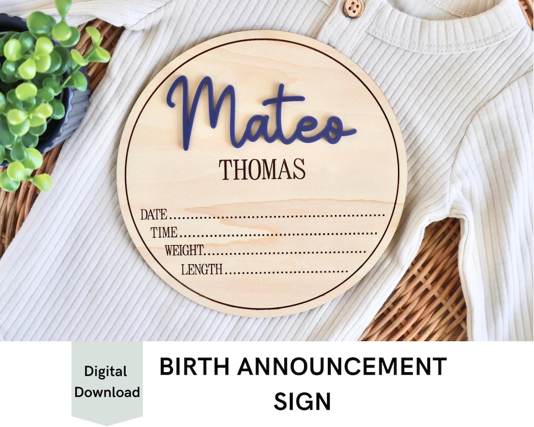 Baby Name Sign SVG, Newborn Name Sign SVG, Newborn Announcement Cut ...