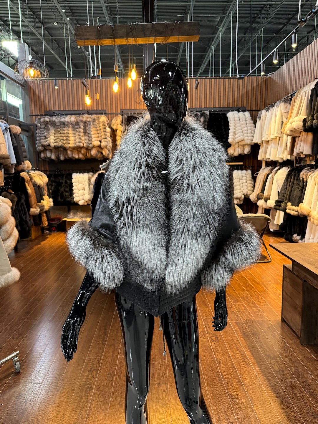 Women's Fox Fur and Real Leather Jacket - Etsy