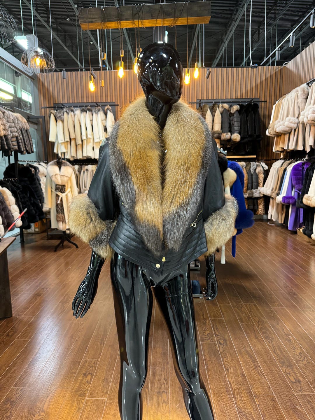 Women's Fox Fur and Real Leather Jacket - Etsy