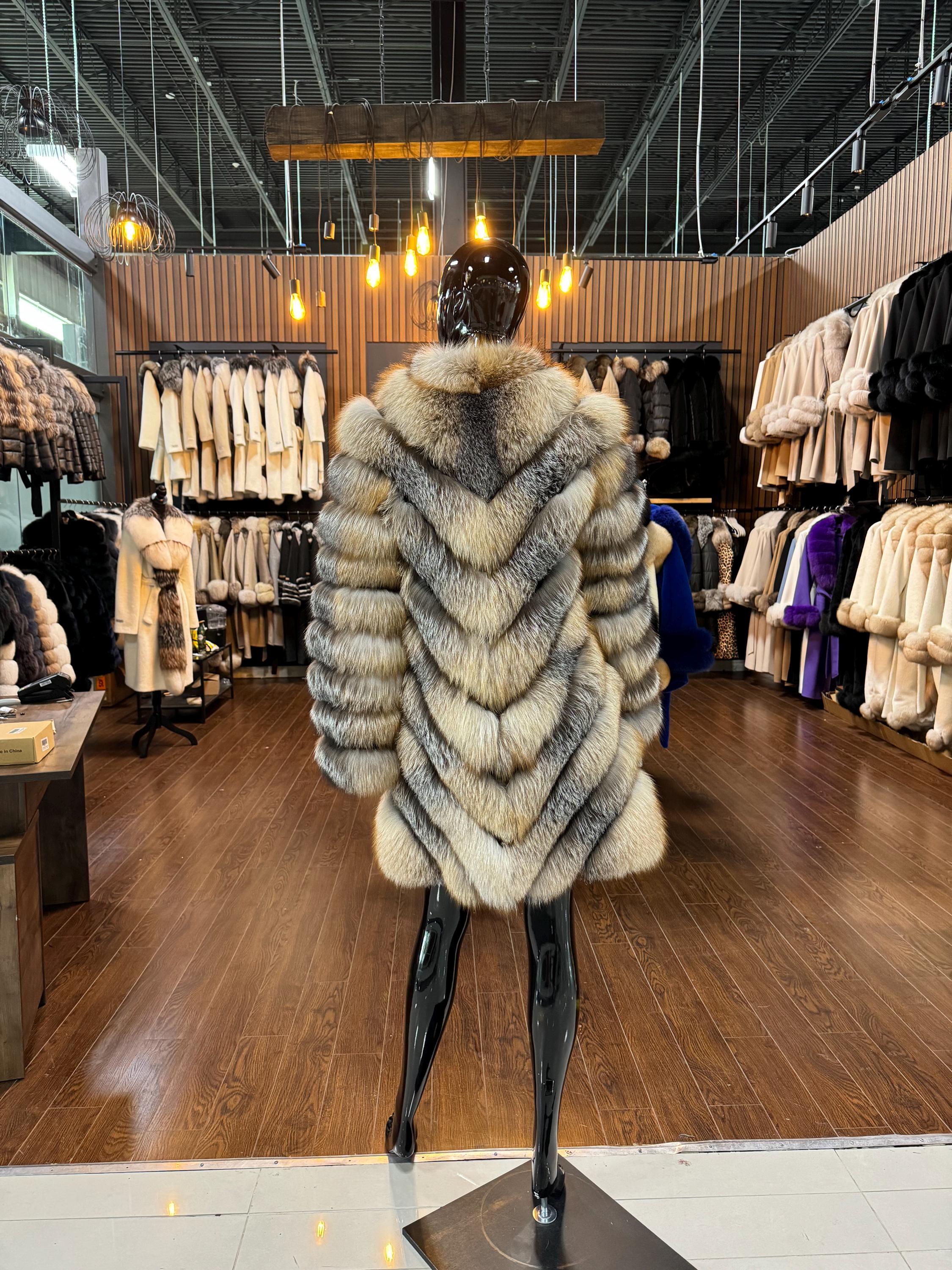 Brown Fox Fur Coat ,real Fox Fur Coat ,woman Fox Fur Coat - Etsy