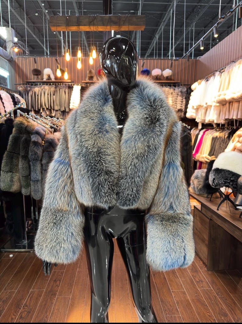Special Color Fox Fur Jacket – One Piece Real Fox Fur Coat – Handmade ...
