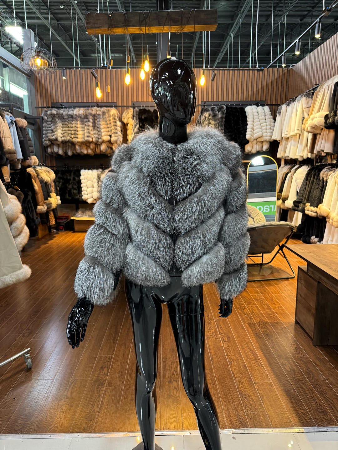 Real Silver Fox Fur Jacket: Women's Winter Coat - Etsy