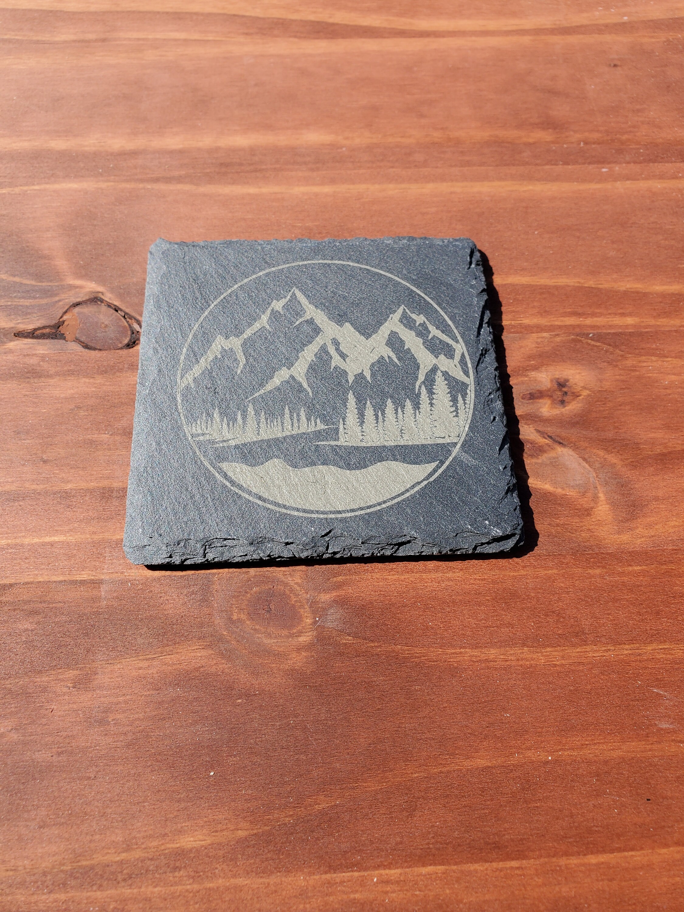 Slate Coaster Set (4pc) - Mountain Theme - Etsy
