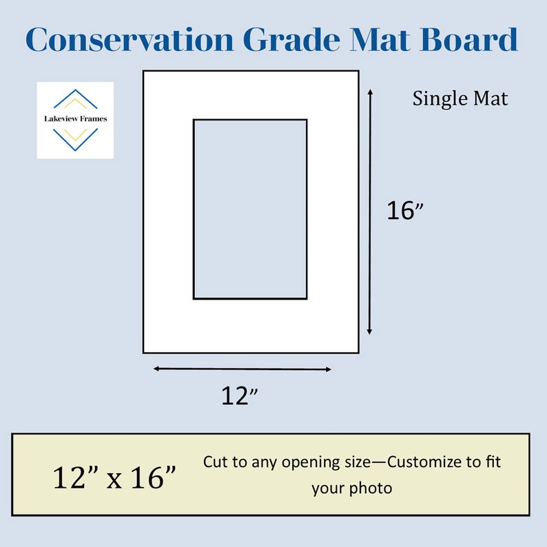 Custom Picture Mat 12x16 Matboard for Framing Custom Cut to Fit Your ...