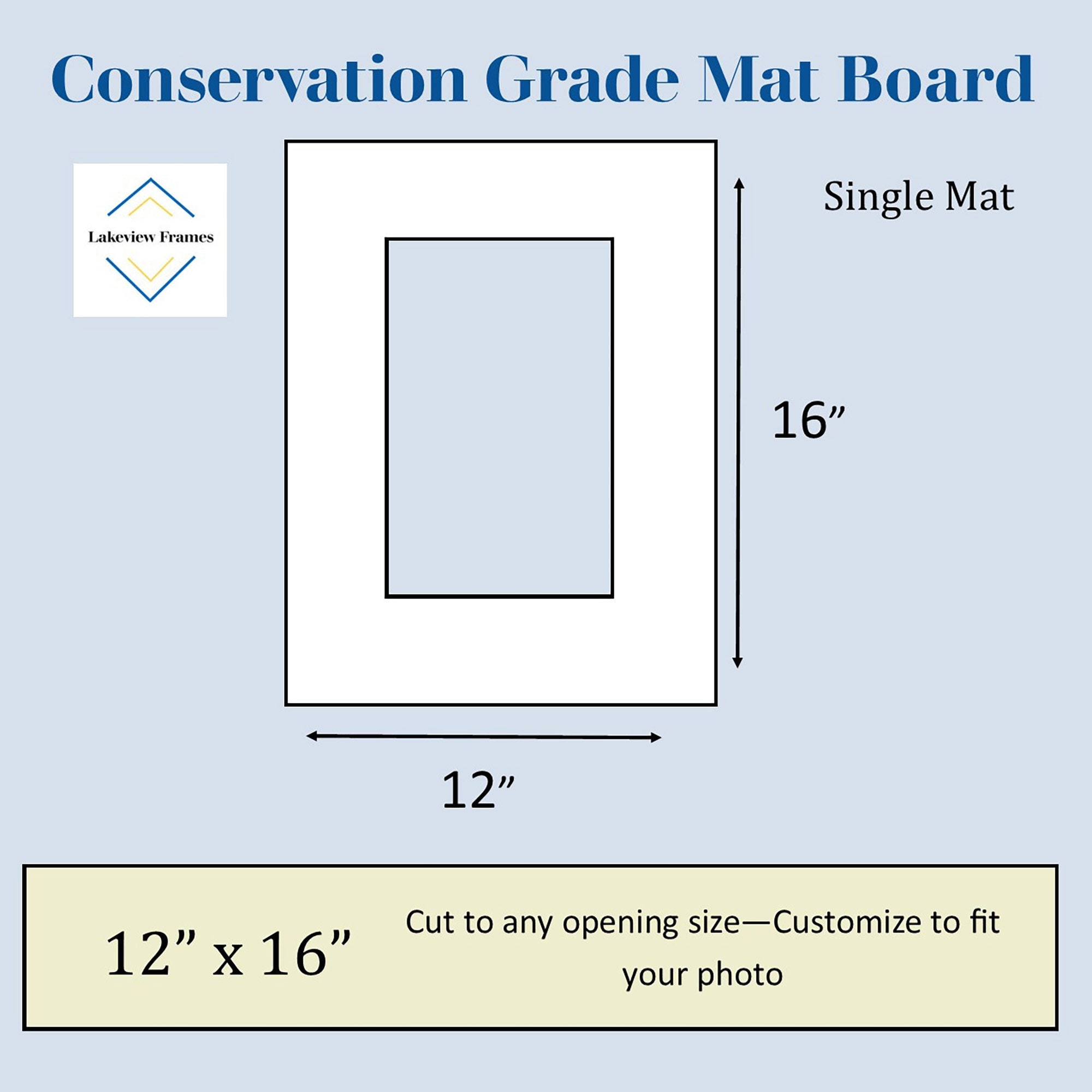 Custom Picture Mat 12x16 Matboard for Framing Custom Cut to Fit Your ...